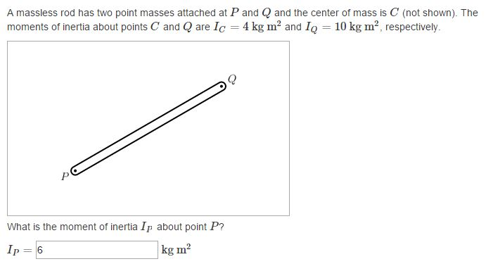 Solved A massless rod has two point masses attached at P and | Chegg.com