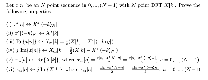 Solved Let n be an Npoint sequence in 0,.., (N -1) with | Chegg.com