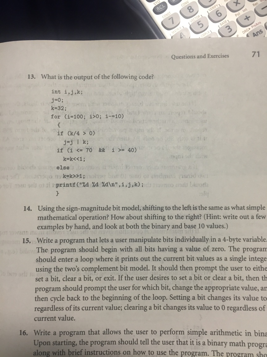 Solved Questions and Exercises 13. What is the output of the | Chegg.com