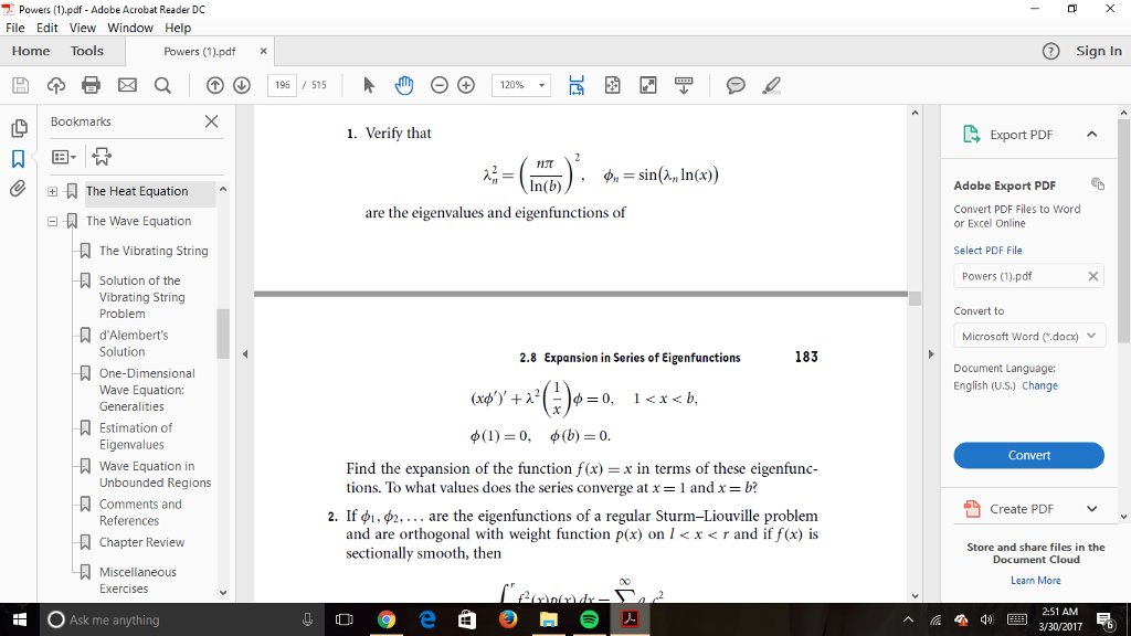 Solved Verify that lambda_n^2 = ( n pi /ln(b))^2, phi_n = | Chegg.com