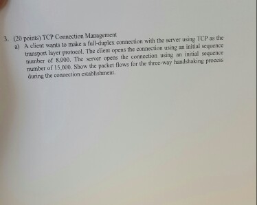 Solved TCP Connection Management A Client Wants to make a | Chegg.com