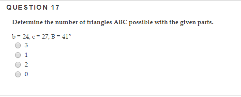 Solved Determine the number of triangles ABC possible with | Chegg.com