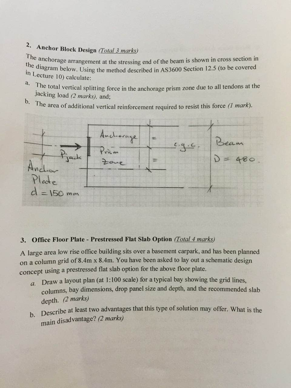 Anchor Block Design (Total 3 marks) The anchorage | Chegg.com