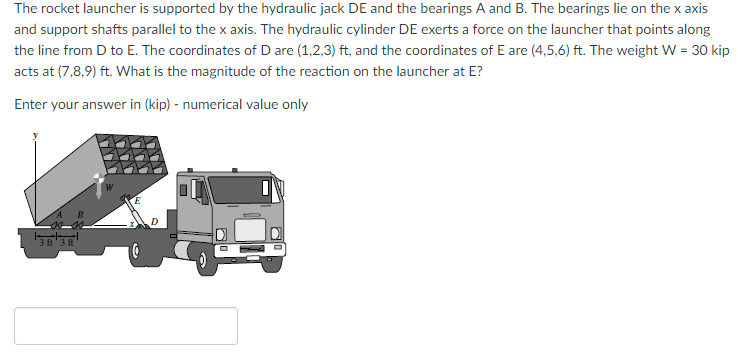 Solved The rocket launcher is supposed by the hydraulic jack | Chegg.com