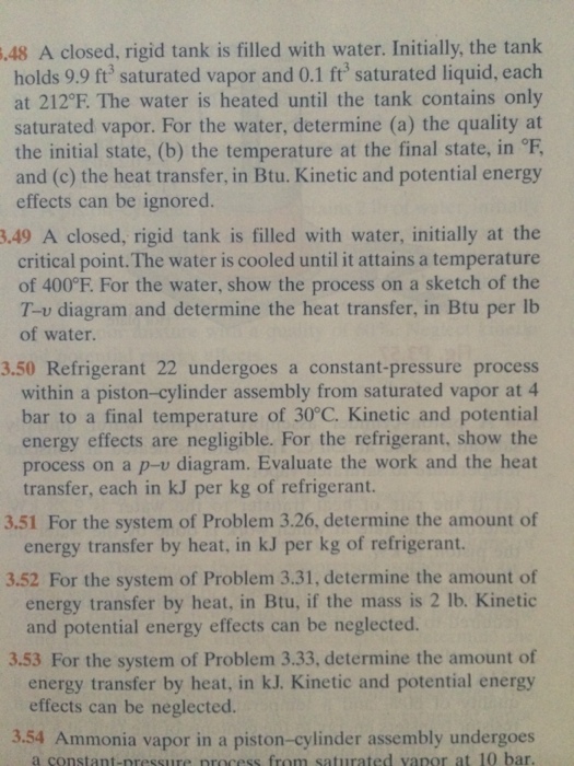 Solved 3.42 For each case, determine the specified property | Chegg.com