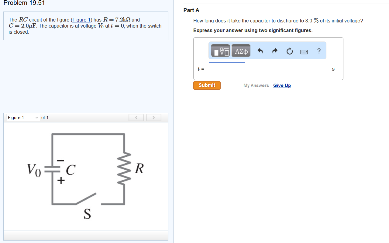 Solved The Rc Circuit Of The Figure Figure 1 Has R