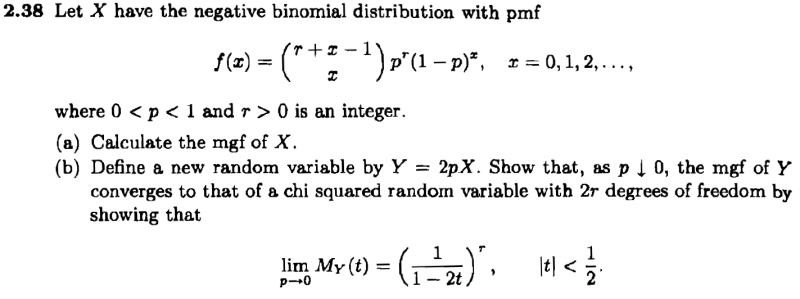 Solved 2.38 Let X have the negative binomial distribution | Chegg.com