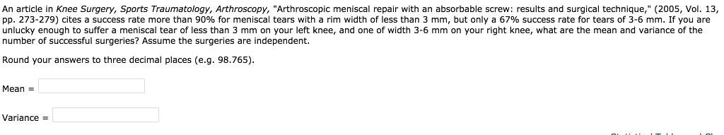 Solved An article in Knee Surgery, Sports Traumatology, | Chegg.com