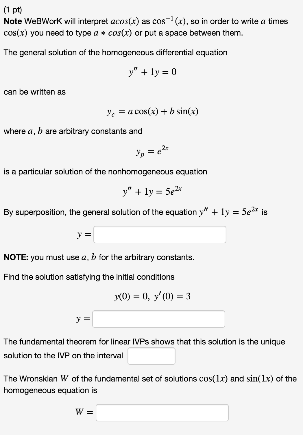 Solved: (1 Pt) The General Solution Of The Homogeneous Dif... | Chegg.com