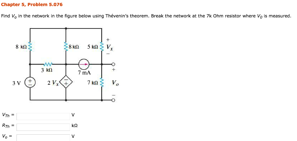Solved Find V_o in the network in the figure below using | Chegg.com