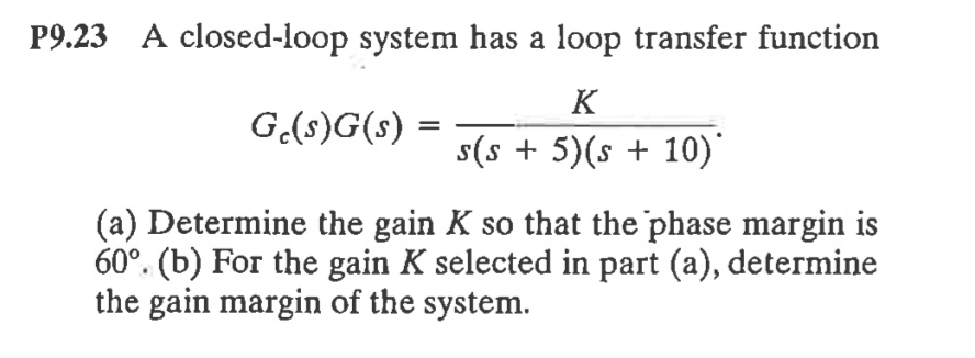 Solved A closed-loop system has a loop transfer function | Chegg.com