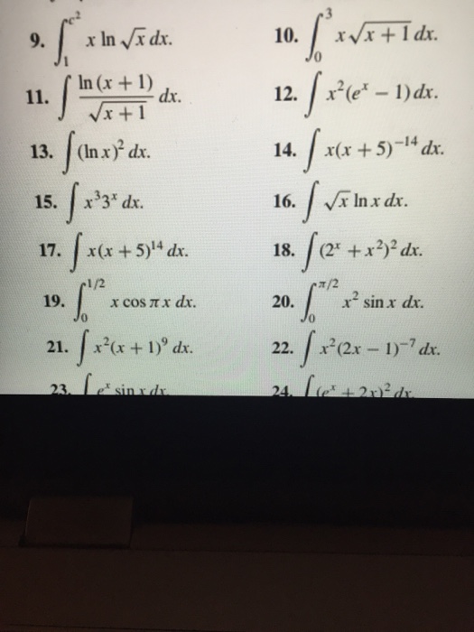 Solved integral_1^3 x ln Squareroot x dx integral_0^3 x | Chegg.com