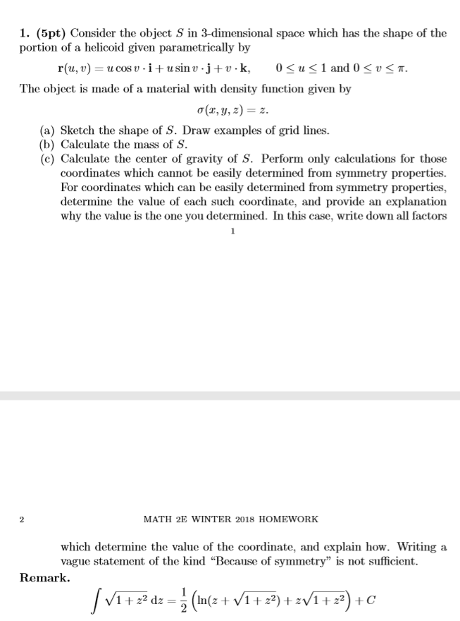 Solved 1. (5pt) Consider the object S in 3-dimensional space | Chegg.com