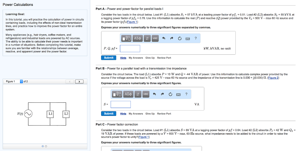 Solved Consider the two loads in the circuit below. Load #1 | Chegg.com