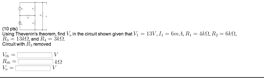Solved Using Thevenin's theorem, find V0 in the circuit | Chegg.com
