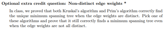Solved Optional extra credit question: Non-distinct edge | Chegg.com