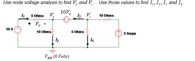 Solved Use Node Voltage Analysis To Find V0 And Vc Use 