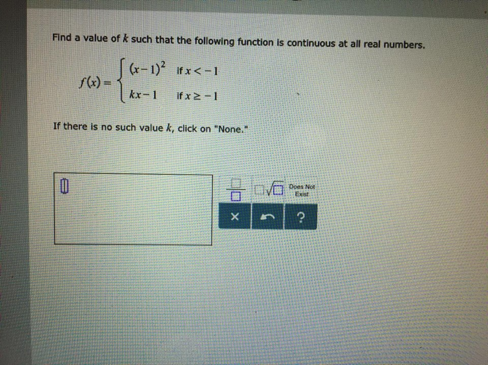 Solved Find a value of k such that the following function is | Chegg.com