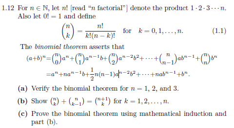 Solved 1.12 For n E N, let n! read "n factorial" denote the | Chegg.com