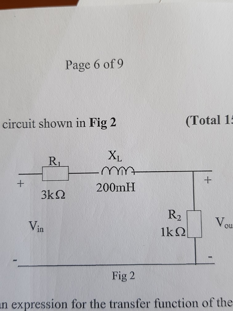 Solved calculate the cutoff frequency of the filter for the | Chegg.com