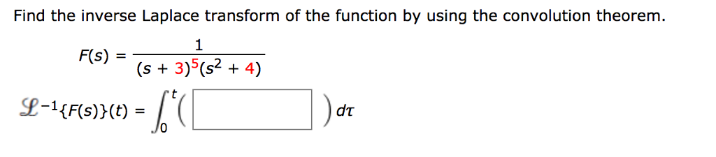 Solved Find the inverse Laplace transform of the function by | Chegg.com