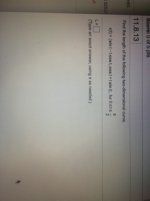 Solved: Find The Length Of The Following Two-dimensional C... | Chegg.com