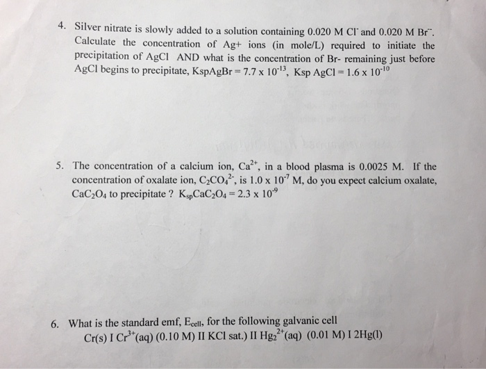 Solved Silver nitrate is slowly added to a solution | Chegg.com