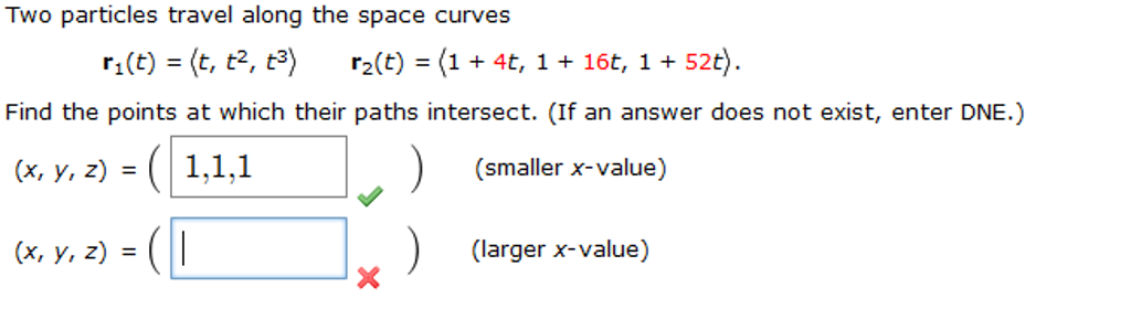 Solved Find the points at which their paths intersect. (If | Chegg.com