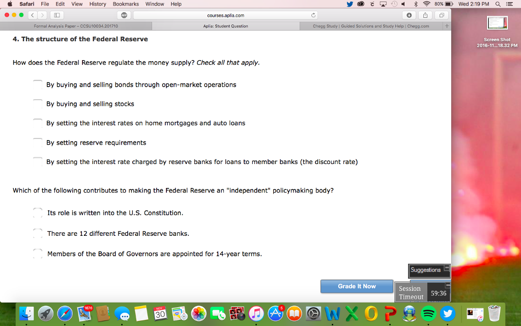 Solved The structure of the Federal Reserve How does the | Chegg.com