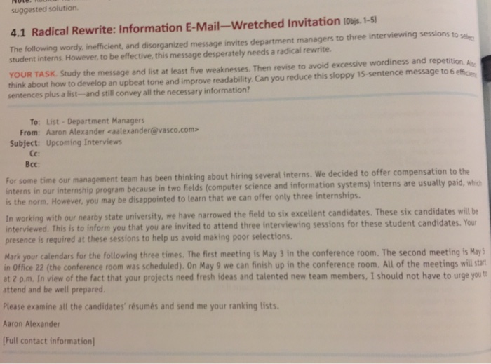 The following wordy, inefficient and disorganized | Chegg.com