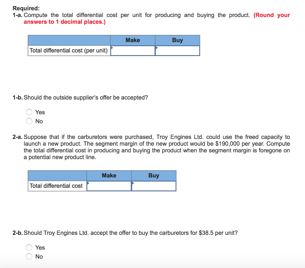 Solved Problem 9-4 Determining Whether to Make or Buy (LO1 - | Chegg.com