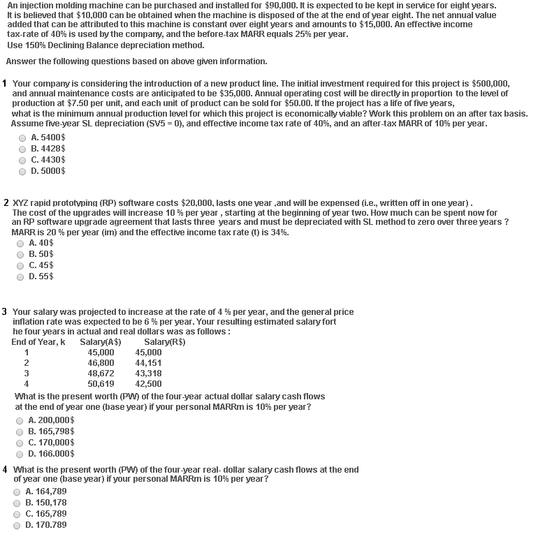 Solved Engineering Economics Please Just Type A B C D Chegg