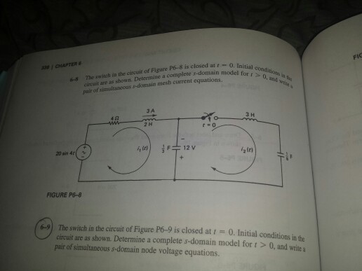 Solved s is close nain model for f> 0, and circuir are as | Chegg.com