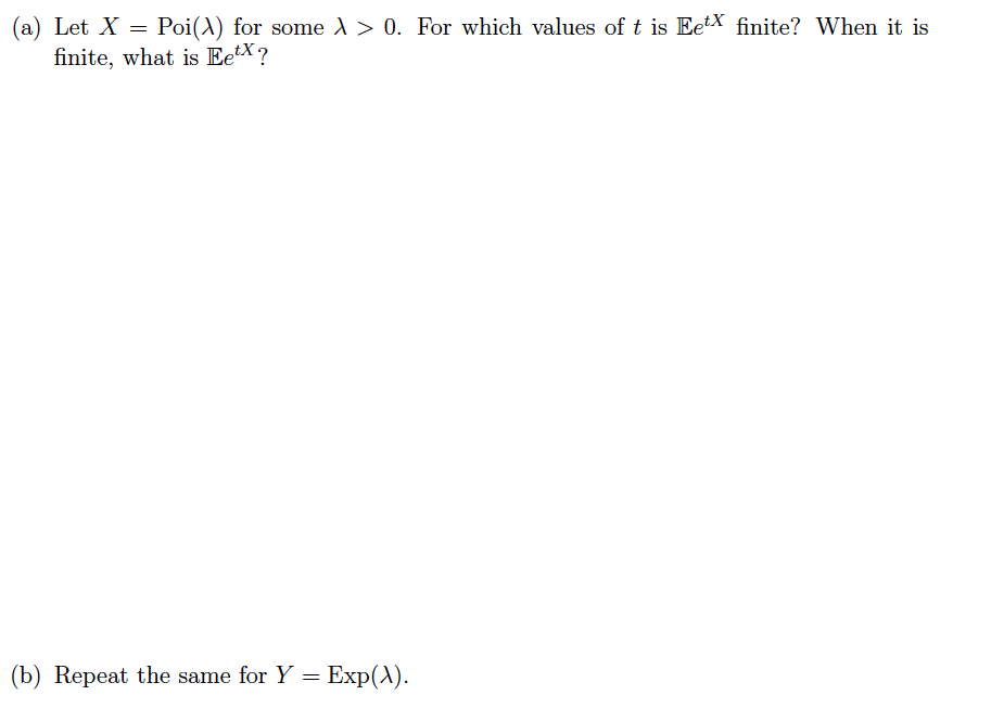 Solved Let X = Poi(lambda) for some lambda > 0. For which | Chegg.com