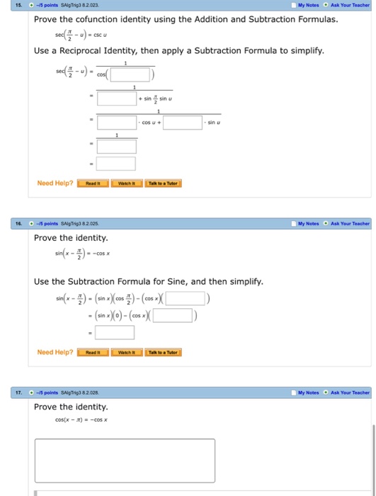 Solved Prove the cofunction identity using the Addition and | Chegg.com