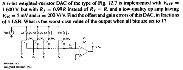 Solved A 6-bit weighted-resistor DAC of the type of Fig. | Chegg.com