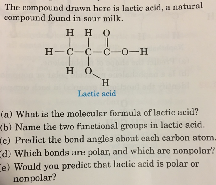 Solved The compound drawn here is lactic acid, a natural | Chegg.com