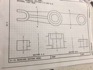 Solved Given: front and top views. Sketch: Revolved sections | Chegg.com