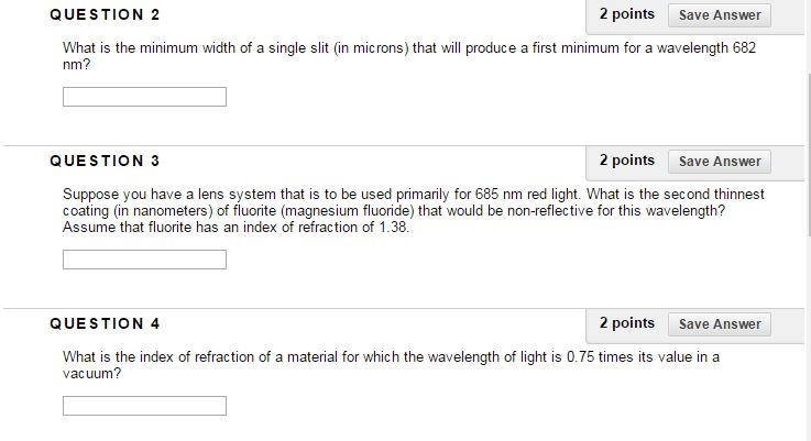 Solved Wave Optics and Introduction to Quantum Physics | Chegg.com