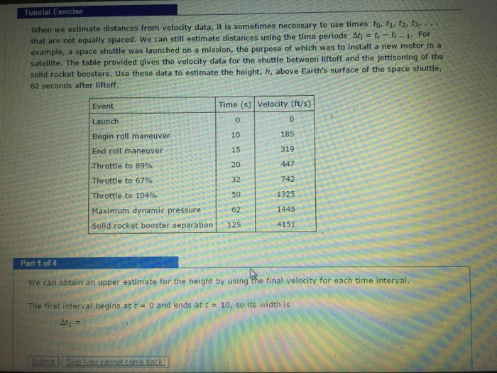 Solved When we estimate distances from velocity data, it is | Chegg.com