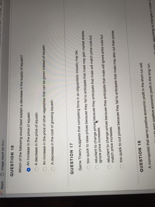 Solved Which of the following would best explain a decrease | Chegg.com