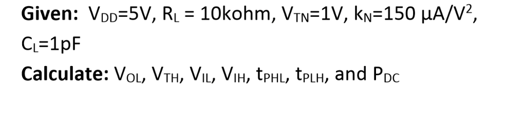 Solved CL-1pF VIH, tPHL, tPLH, and Poc I | Chegg.com