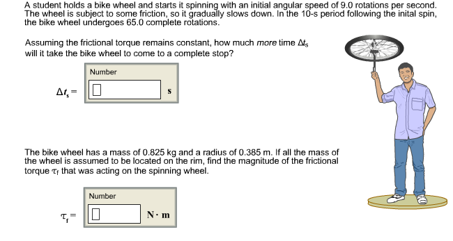 Solved A student holds a bike wheel and starts it spinning | Chegg.com