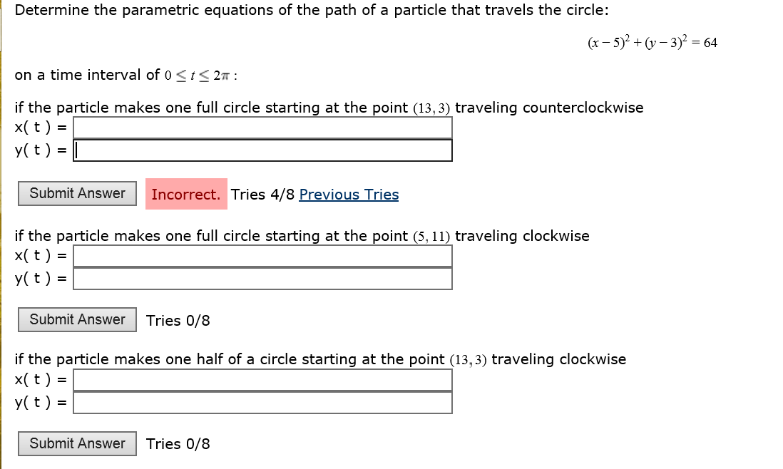 Solved Determine the parametric equations of the path of a | Chegg.com