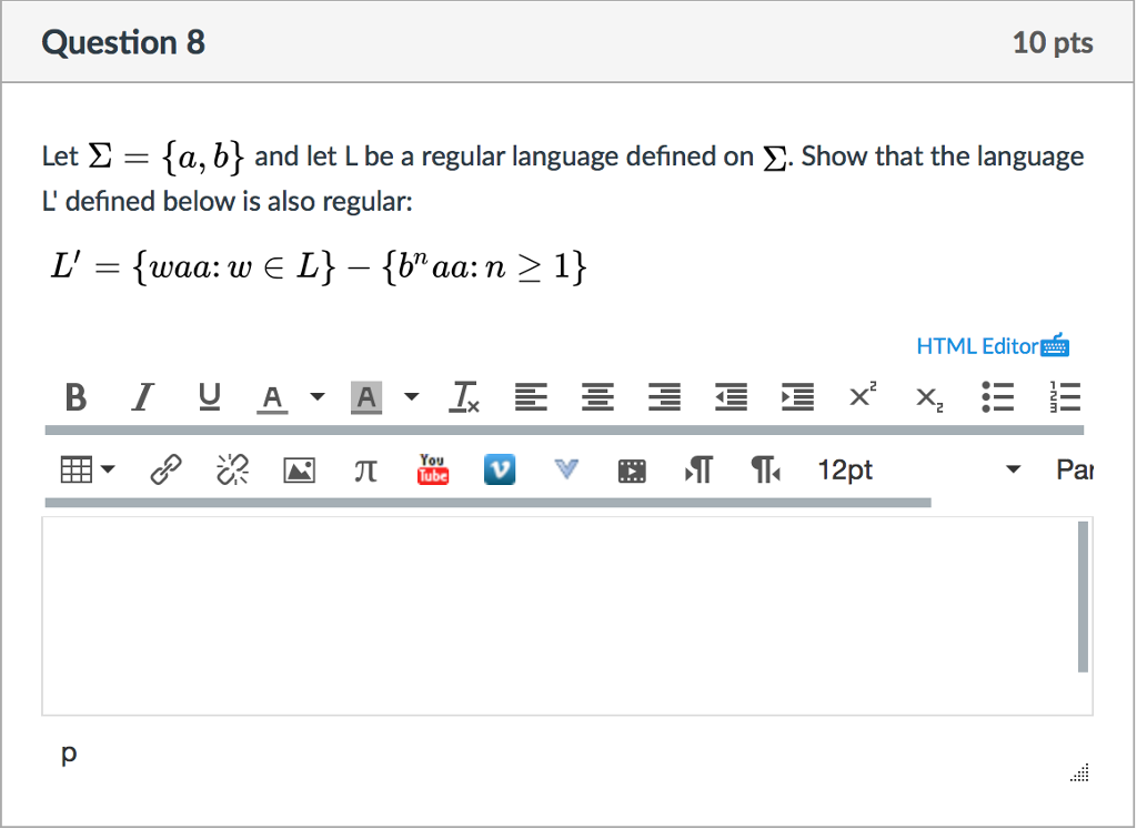 Solved Let sigma = {a, b} and let L be a regular language | Chegg.com