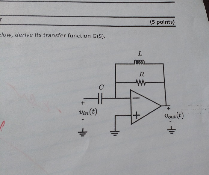 Solved (5 points) low, derive its transfer function G(S) vin | Chegg.com