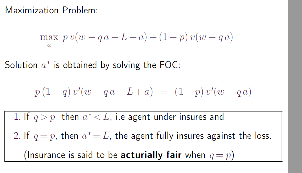 Solved 8. Consider the problem of demand for insurance set | Chegg.com
