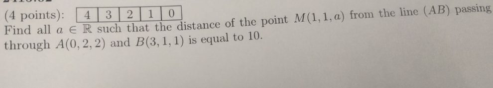 Solved Find all a elementof R such that the distance of the | Chegg.com