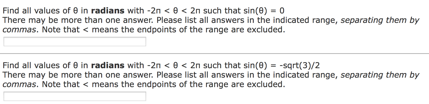 Solved Find all values theta in radians with -2pi