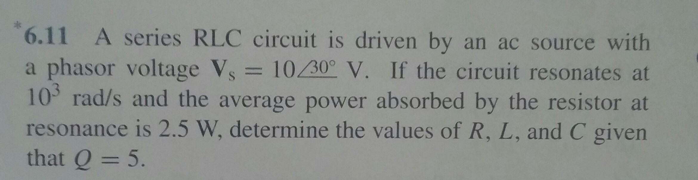 Solved A series RLC circuit is driven by an ac source with a | Chegg.com